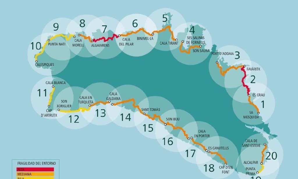 Mapa de Menorca - Rutas e itinerarios de interés 📌 - Viaja a Menorca
