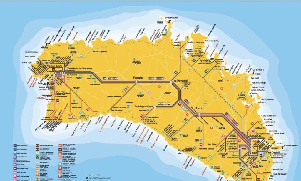 Mapa de Menorca - Rutas e itinerarios de interés 📌 - Viaja a Menorca
